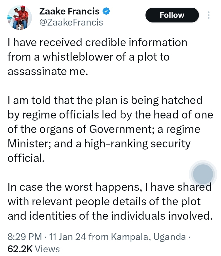 MP Zaake Francis in trouble, Exposes Alleged Assassination Plot by ...